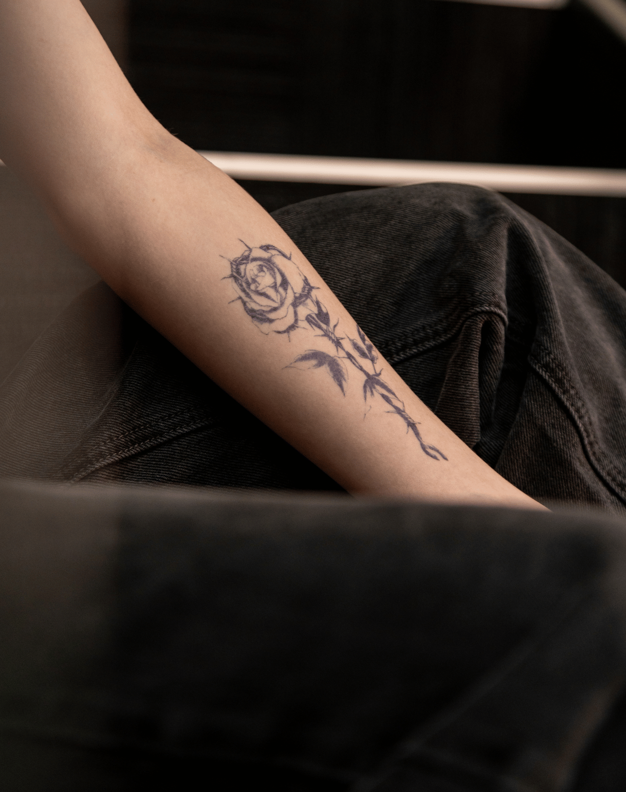 Barbed Rose Temporary Tattoo. Lasts 1-2 Weeks. – EZINK™