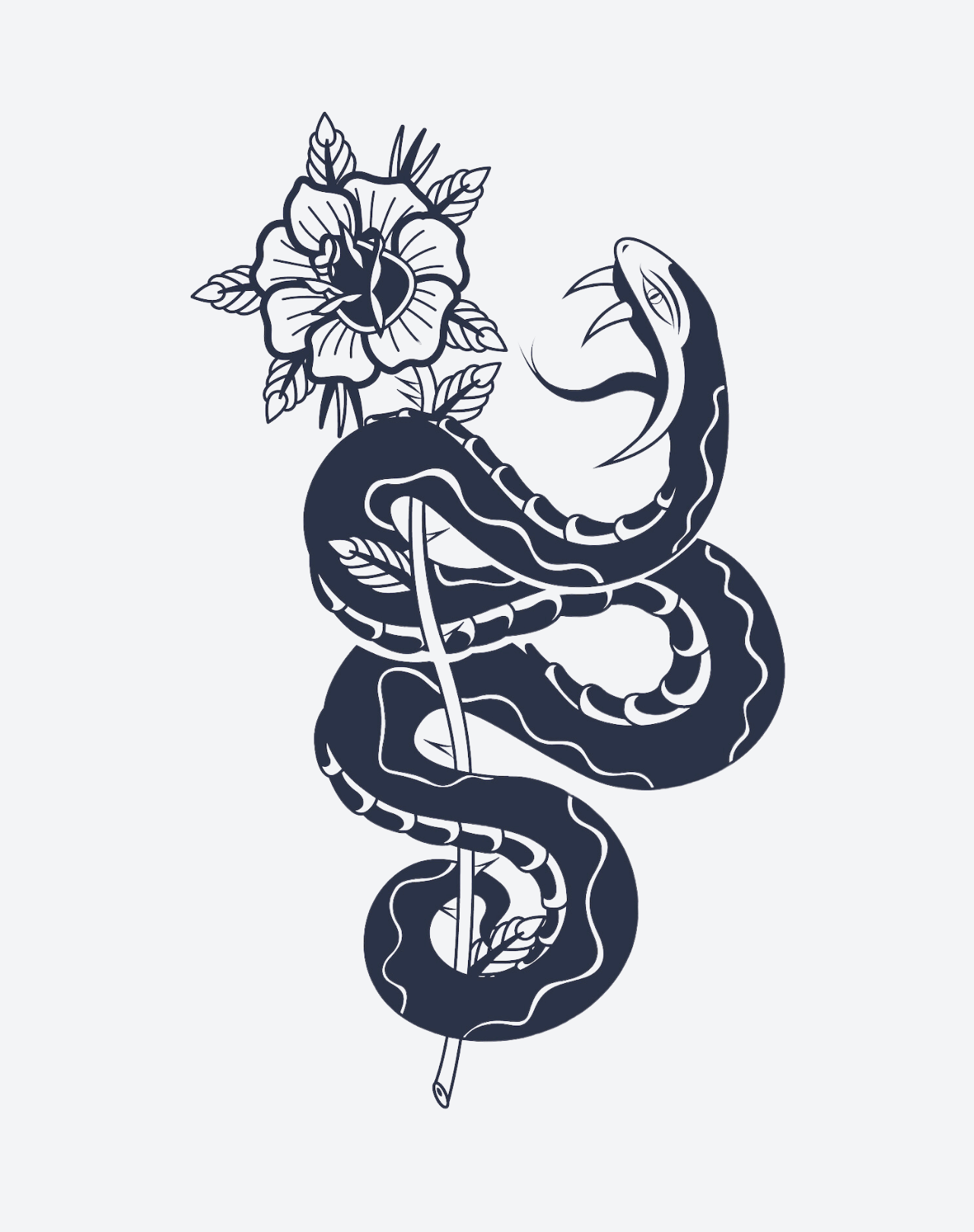 Traditional snake tattoo outline - Bronctattooaus.com