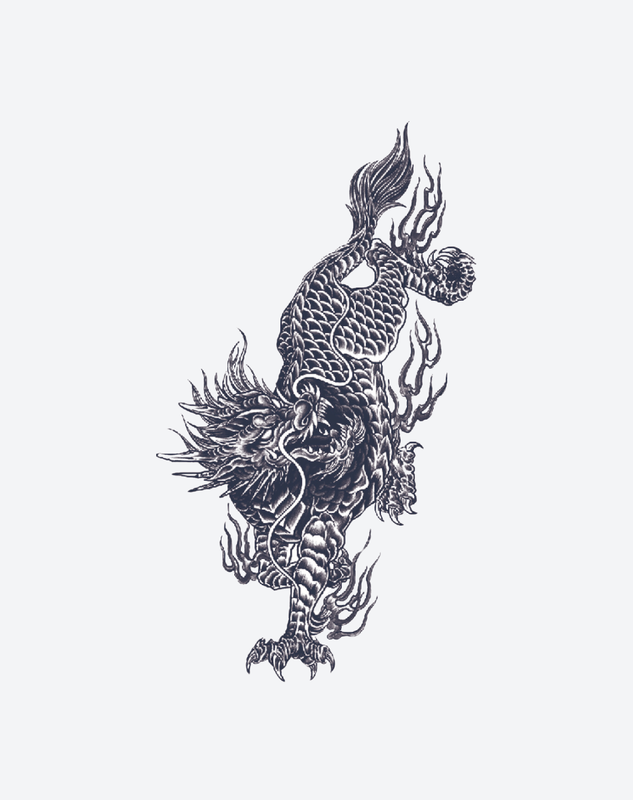 Chinese Dragon Temporary Tattoo. Lasts 1-2 Weeks. – EZINK™
