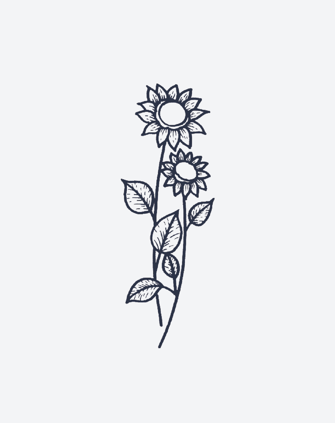 Sunflower Line Tattoos