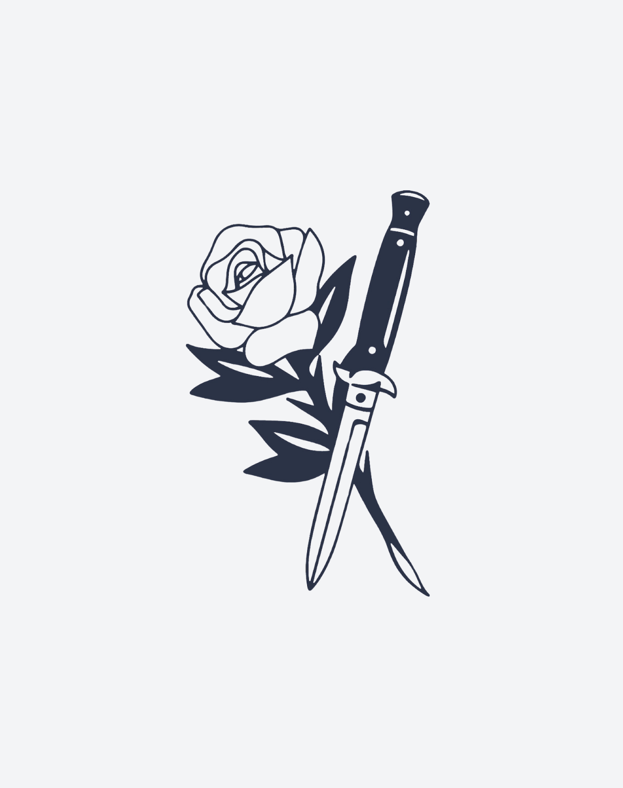 Dagger & Rose Temporary Tattoo. Lasts 1-2 Weeks. – EZINK™