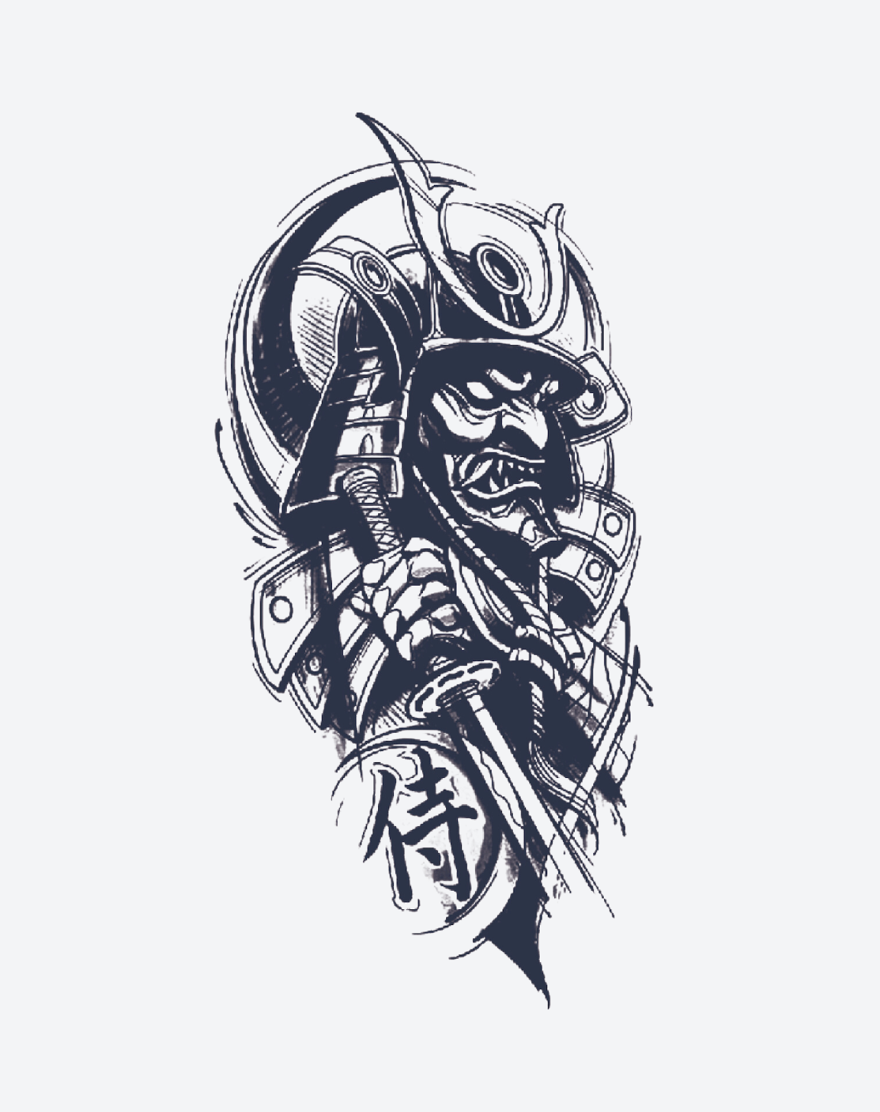Samurai tattoo stencil - Bronctattooaus.com