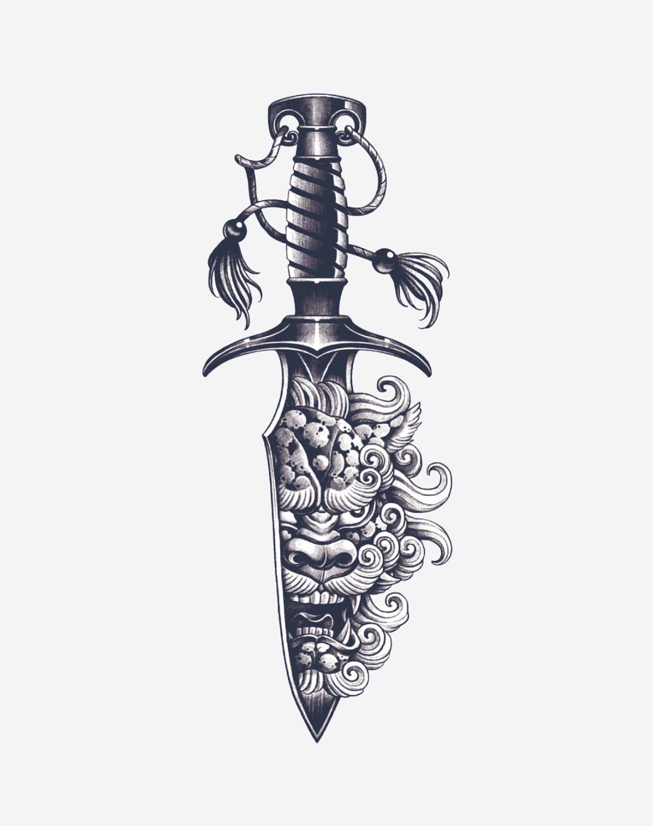 Japanese Dagger Temporary Tattoo. Lasts 1-2 Weeks. – EZINK™