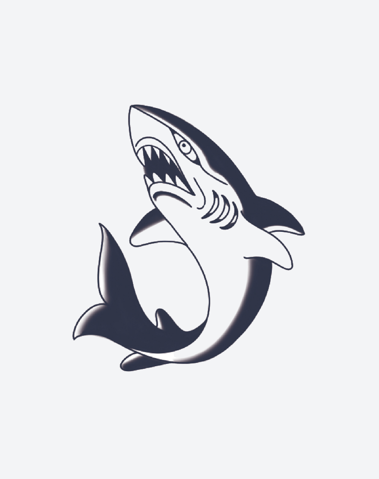 Traditional Shark Temporary Tattoo. Lasts 1-2 Weeks. – EZINK™